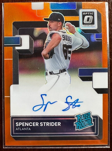 2022 Donruss Optic Orange Spencer Strider (RC) On-Card Auto #'d /100 | eBay