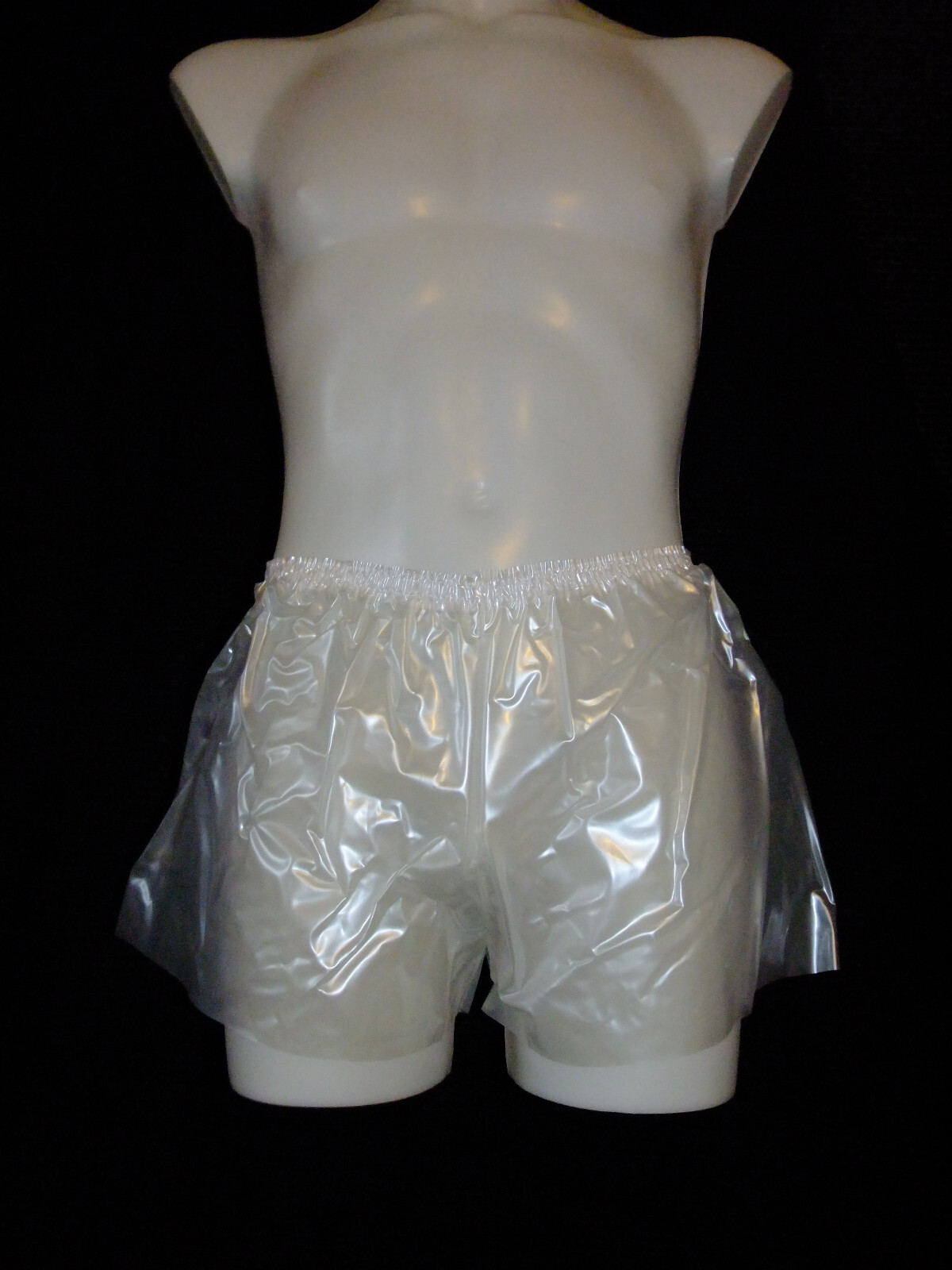 PVC Boxer Shorts Mens Briefs Pants Plastic Underwear Shiny Boxers Crisp ...