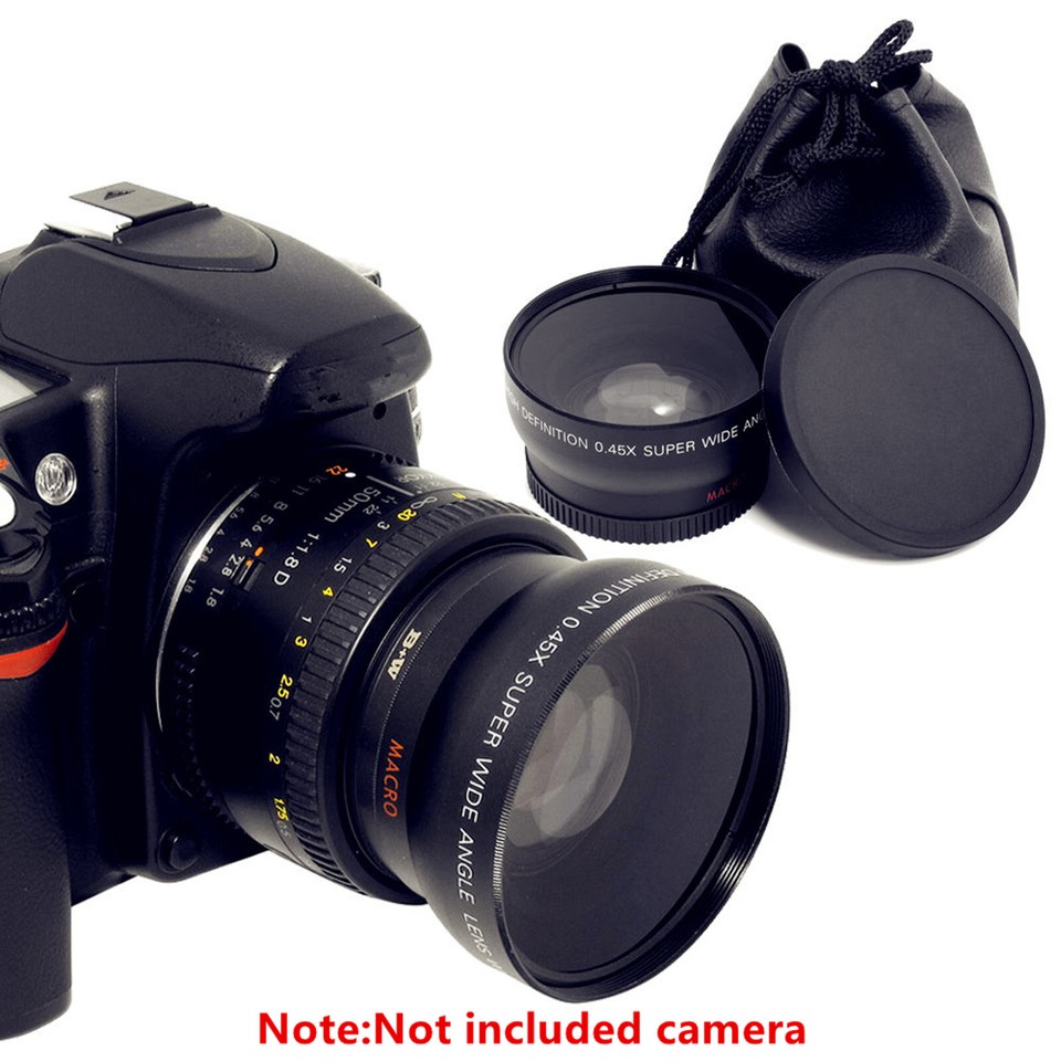 52MM 0.45x Wide Angle Lens + Macro Lens for 52mm DSLR and digital ...