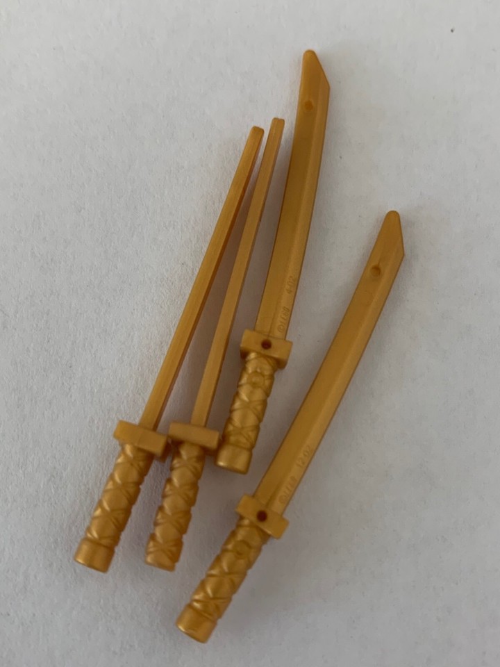 LEGO Parts 30173b (4pcs) Minifig, Weapon Sword, Katana Square Guard ...