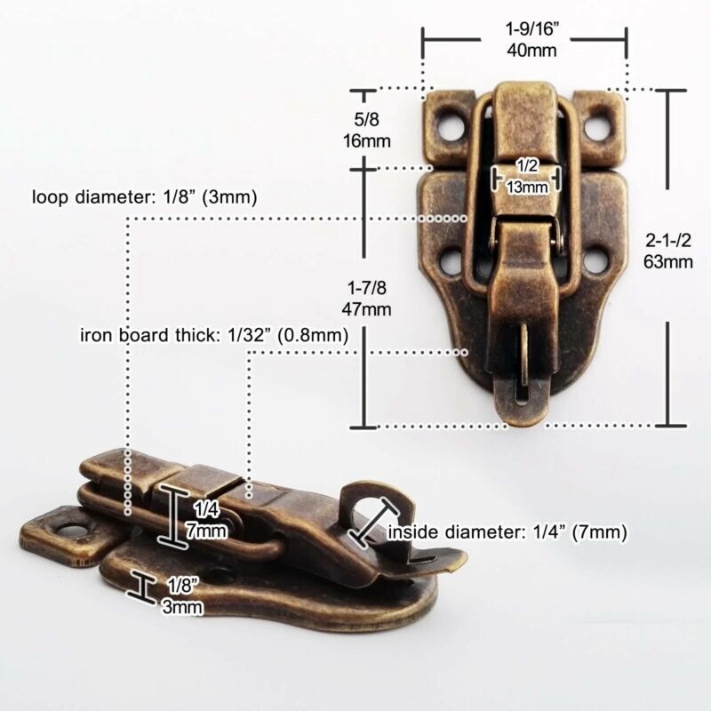 Trunk Toggle Hasp Suitcase Chest Box Latch Clasp Clip Cabinet Wood Case ...