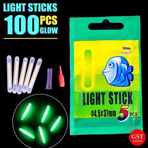 100x Fishing Glow Light Sticks Luminous Clip on Bend Fluorescent Rod ...