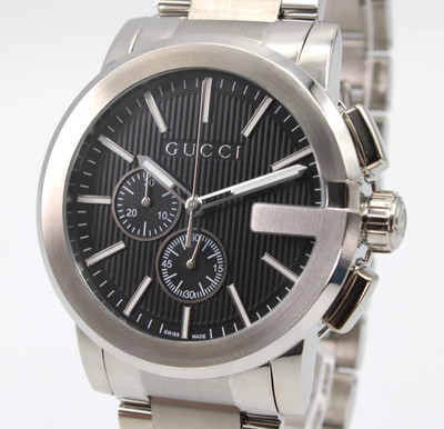 GUCCI G-Chrono YA101204 Stainless Steel Black Dial Men's Watch 44 mm | eBay