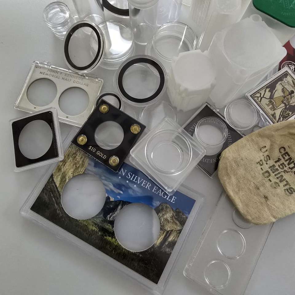 US Coin Collection Supplies Large Lot Coin Holders Caps Tubes Capsules ...