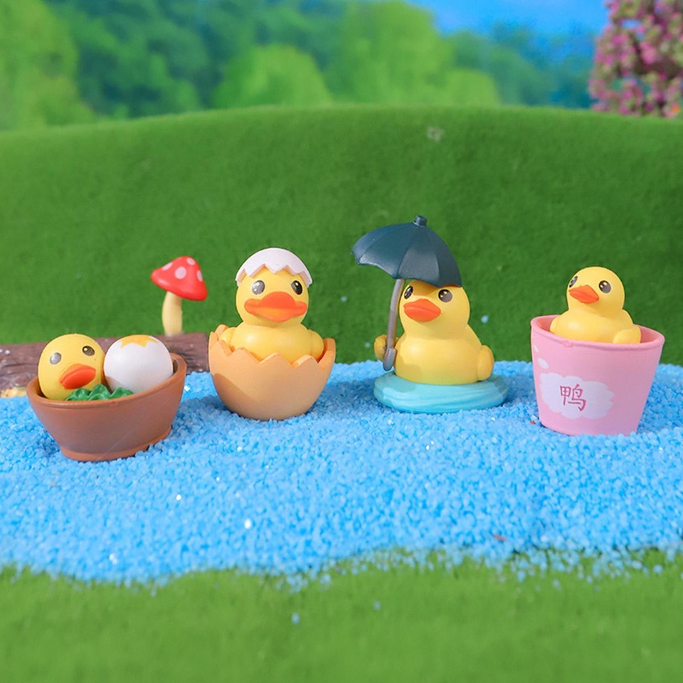 4pcs Mini Ducks Adorable PVC Party Favors Miniature Desktop Duck ...