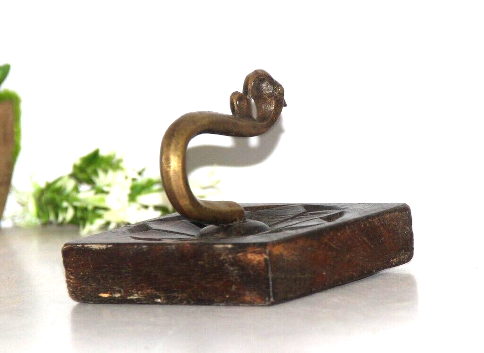 Antique Wooden Wall Hanging 3 Hooks Hanger Original Old Hand Carved | eBay