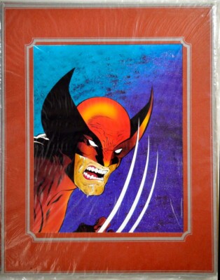 WOLVERINE Professionally Matted PRINT Marvel Pre-Packaged w Stand Up ...