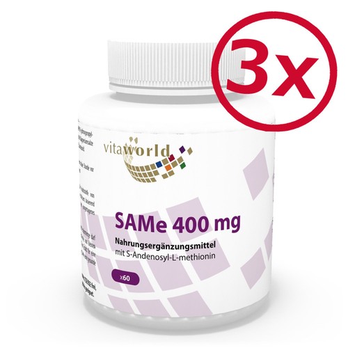 Pack di 3 SAMe 400mg 180 Capsule Vita World Produzione farmacia ...