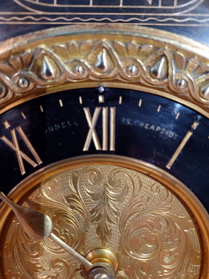 Antique FRENCH Egyptian Style MARBLE Table CLOCK: ROBLIN FILS FREES ...