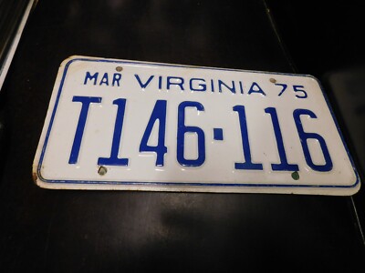 Virginia License Plate VA # T146-116 Tag Expired on or before 1975 | eBay