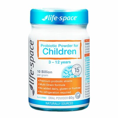 LIFE SPACE CHILDREN SUPPORT PROBIOTIC 3 - 12 YEARS 60G ORAL POWDER ...