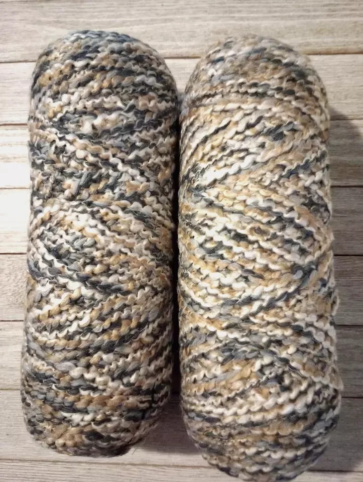 crochet yarn bulky lion Brand homespun #5 shaker lot skein brown crème ...
