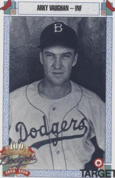1990 Target Dodgers 100th Anniversary - Arky Vaughan #821 for sale ...