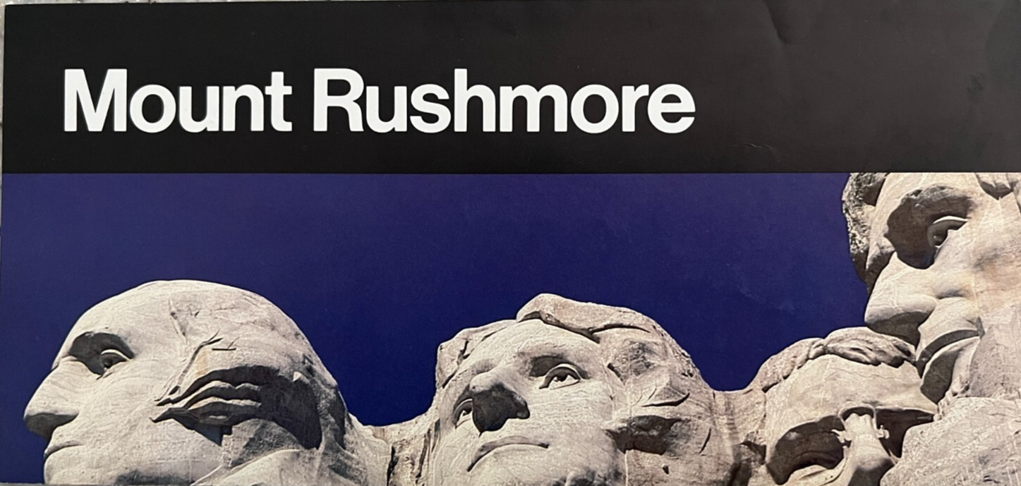 Vintage 1982 MOUNT RUSHMORE - SD NATIONAL PARK SERVICE UNIGRID BROCHURE ...