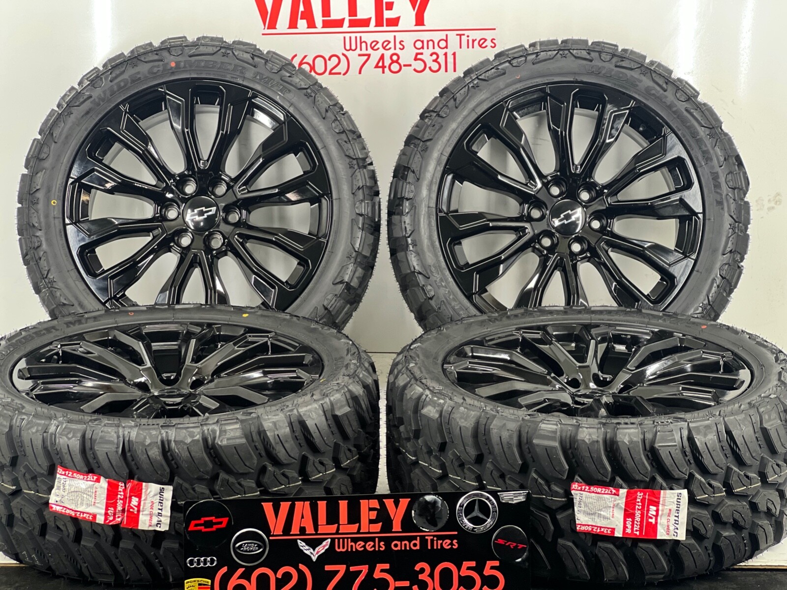 4 PCS 22" FIT OEM BLACK CHEVY LTZ GMC SIERRA CADILLAC WHEELS RIMS TIRES ...