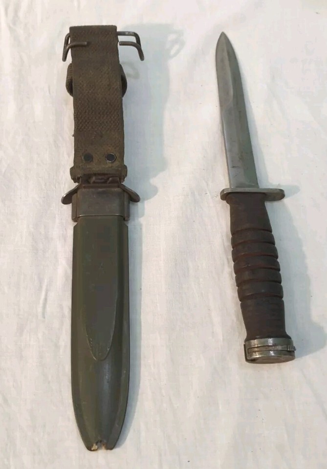 USM4 Utica Carbine bayonet w/ M8A1 scabbard Fighting Knife US Army USMC ...