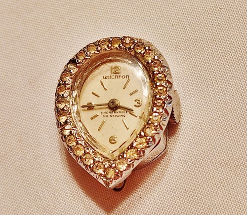Vintage Unichron Ladies Watch, Teardrop Shaped Pendant Surrounded by ...