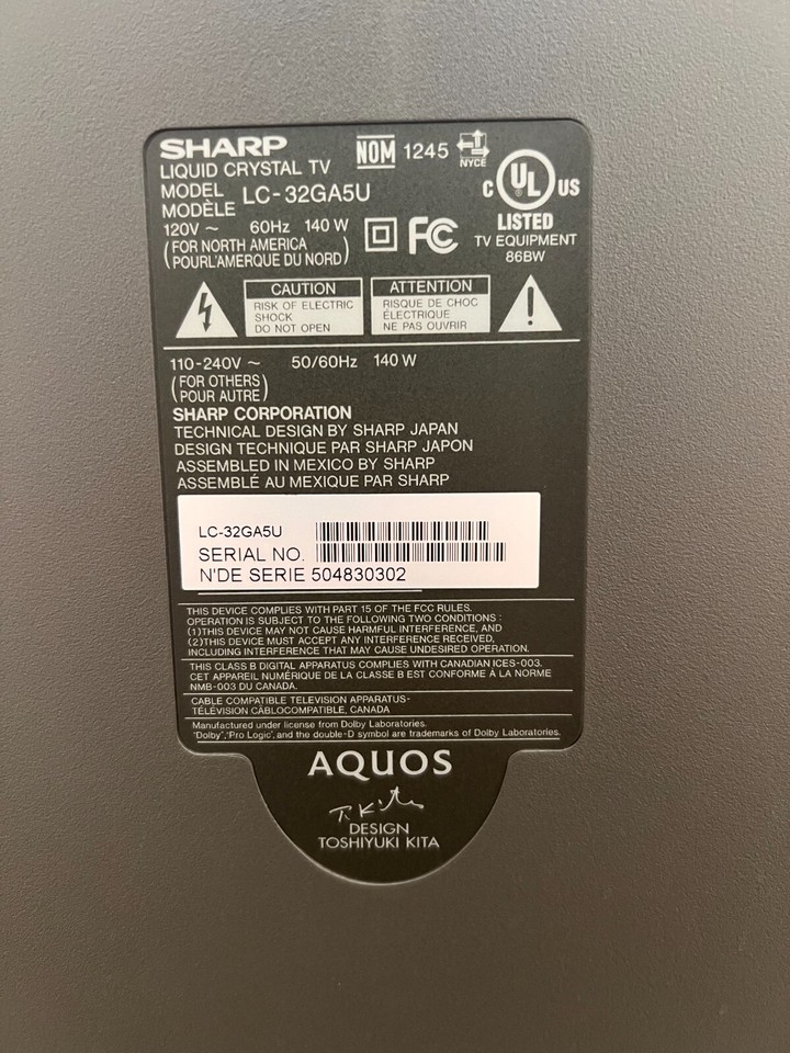 Sharp Aquos LC-32DA5U 32-Inch HD-Ready Flat-Panel LCD TV | eBay