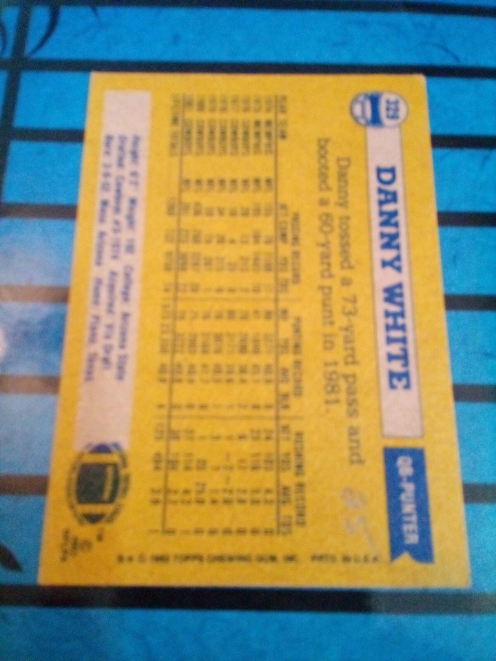 "1982*Danny White Topps #329 Dallas cowboys Vintage.. | eBay