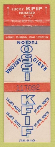 Matchbook Cover - KFIF Radio Tucson AZ | eBay