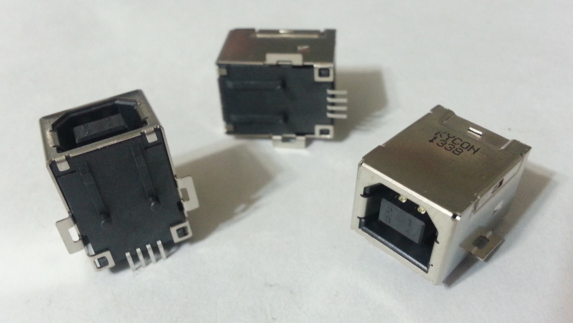 USB Type B Female Connector SMD Black SMT KYCON KUSBX-SMT-BS1N-B ...