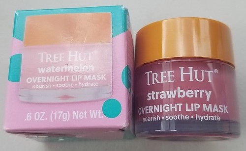 Tree Hut Watermelon Strawberry Overnight Lip Mask .6 Oz Pink Lot Of 2 ...