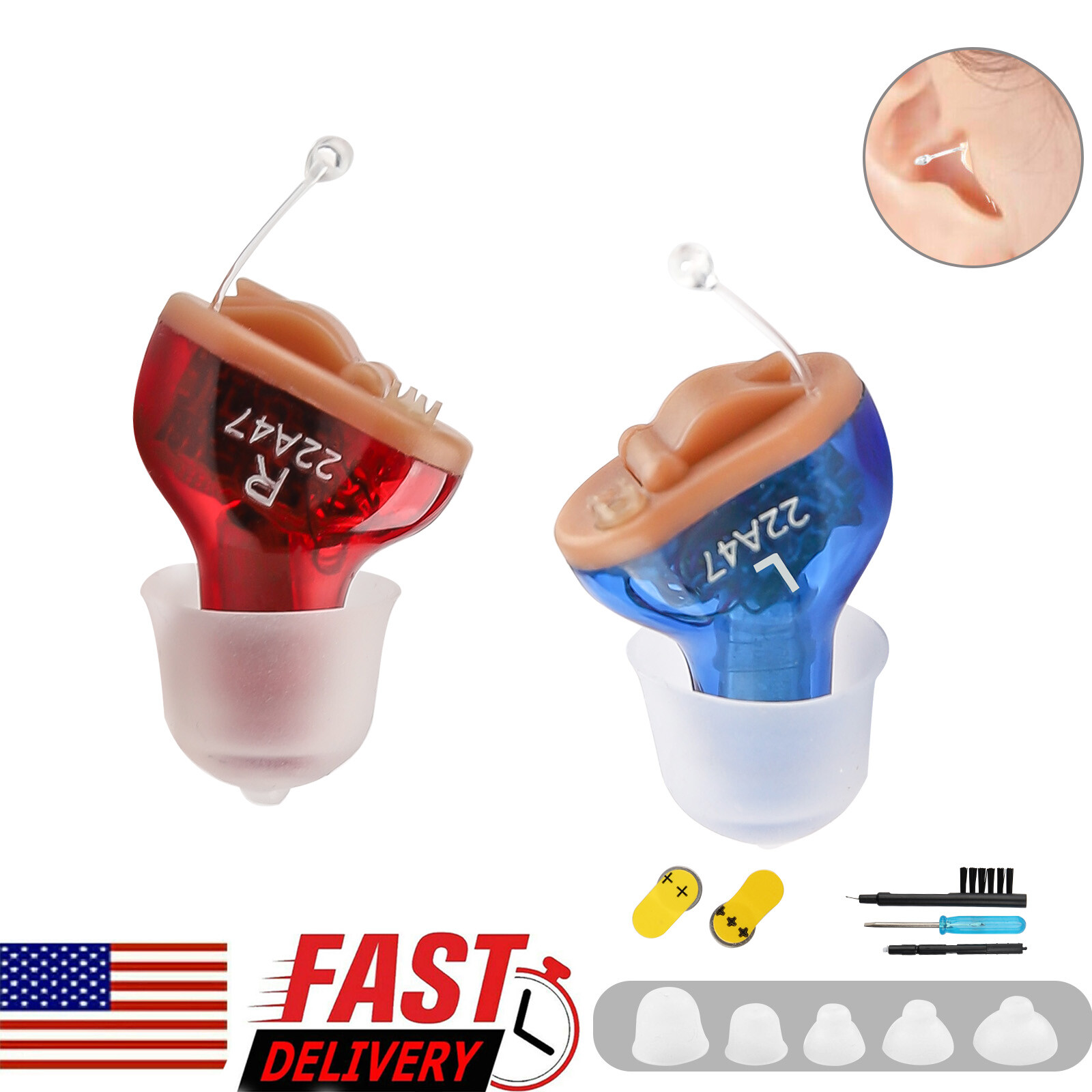 Mini Hearing Aids Digital Invisible In Ear Small Sound Voice Amplifier ...
