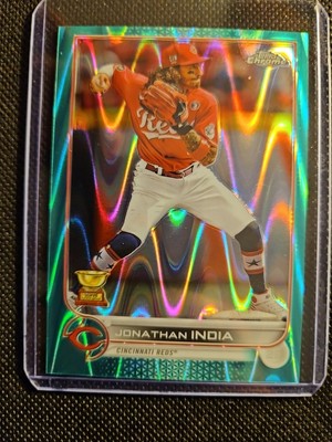 2022 Jonathan India Topps Chrome Green RayWave Rookie Cup 181/199 Card ...