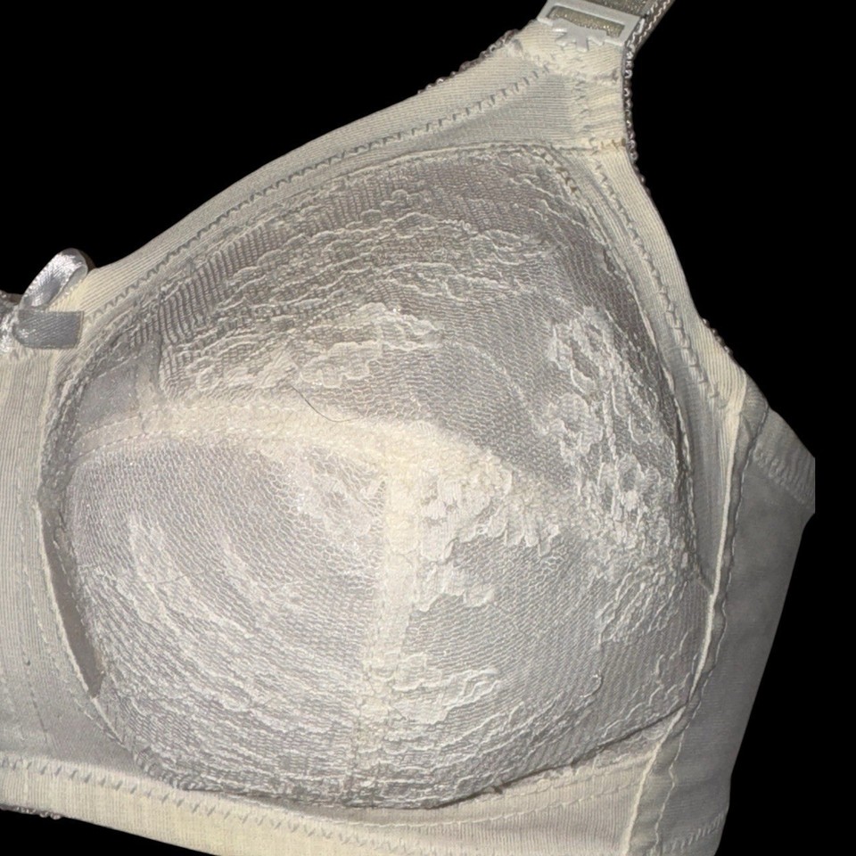Vintage White BALI Lace Over Chiffon Cup No Padding Bra Sz 32C 32 C | eBay
