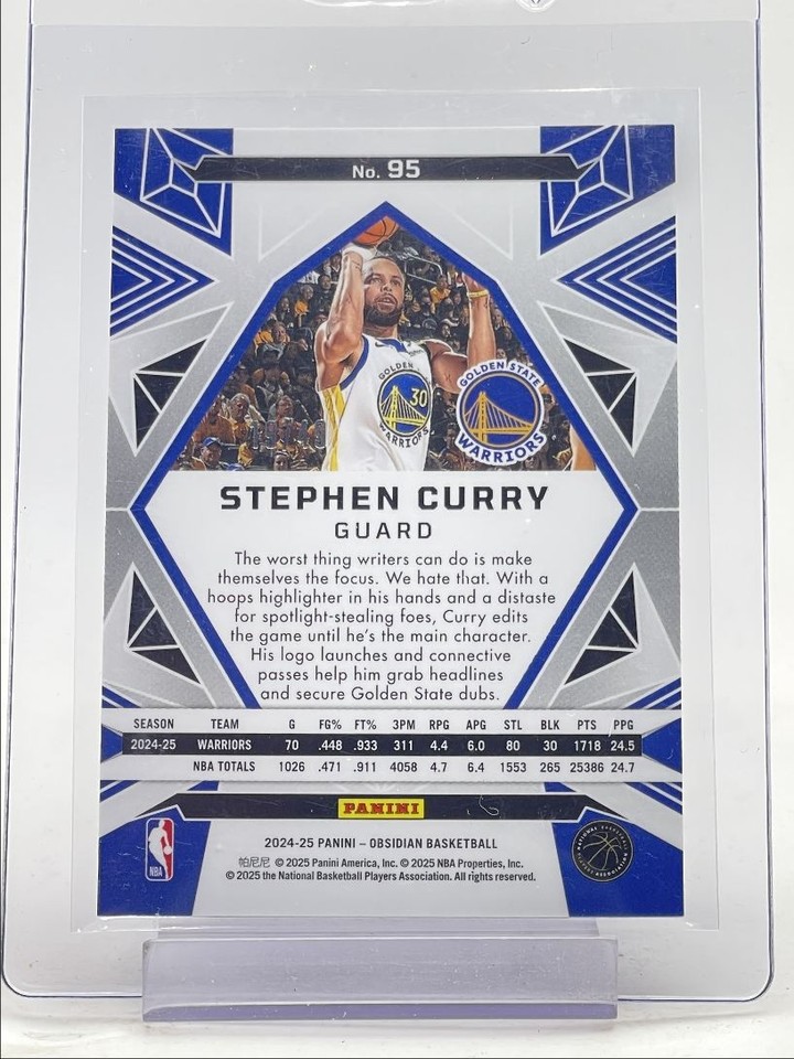 STEPHEN CURRY 2024-25 OBSIDIAN FIRE ICE FLOOD ELECTRIC ETCH /49 Q6084 ...