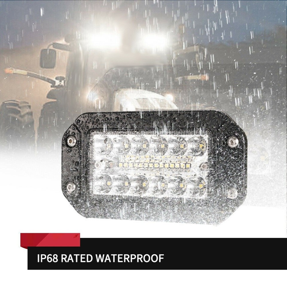 2Pcs 12V 6 Inch Flush Mount Work Light 26 LED Super Bright Spotlight ...