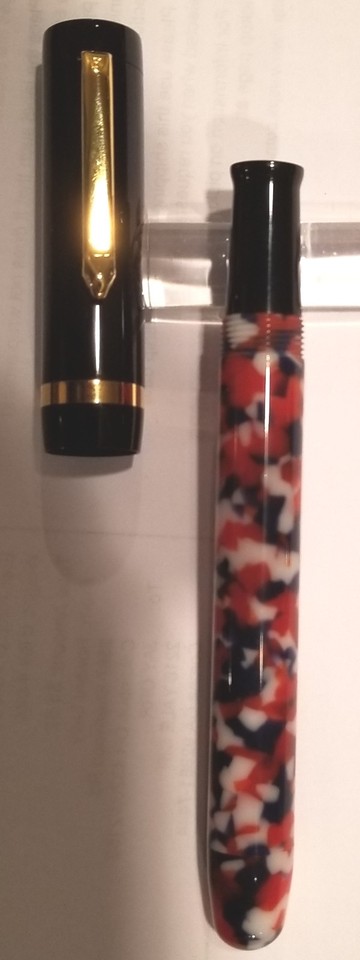 Bexley Fantasy Pen #181 Black Cap Gold Clip and Trim RWB Barrel | eBay