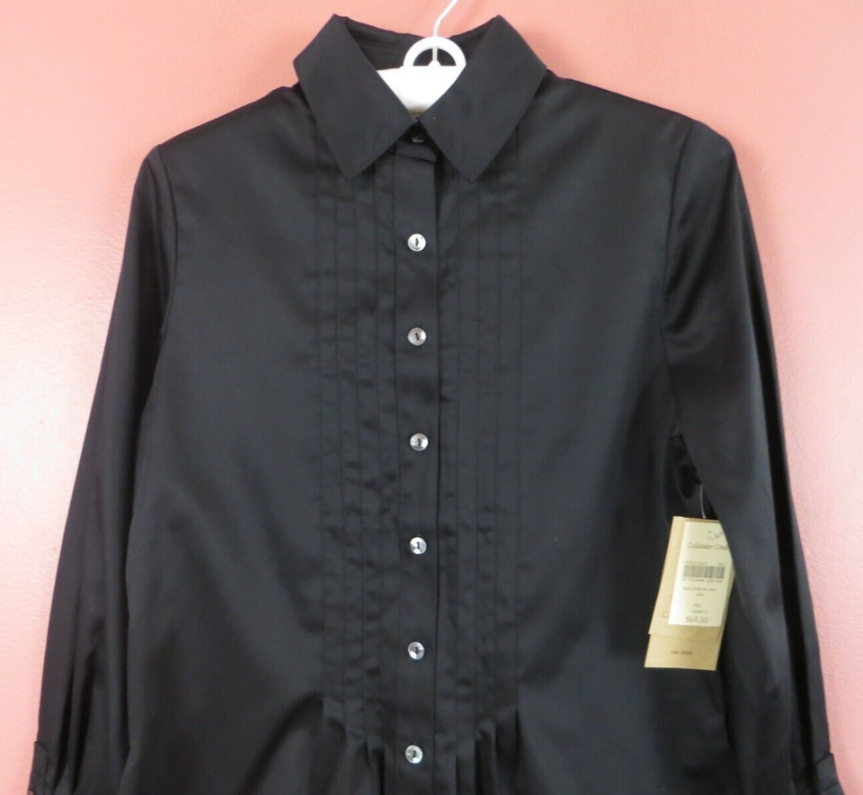 TB07820- NWT COLDWATER CREEK Womens Cotton Tuxedo Shirt Long Sleeve PXS ...