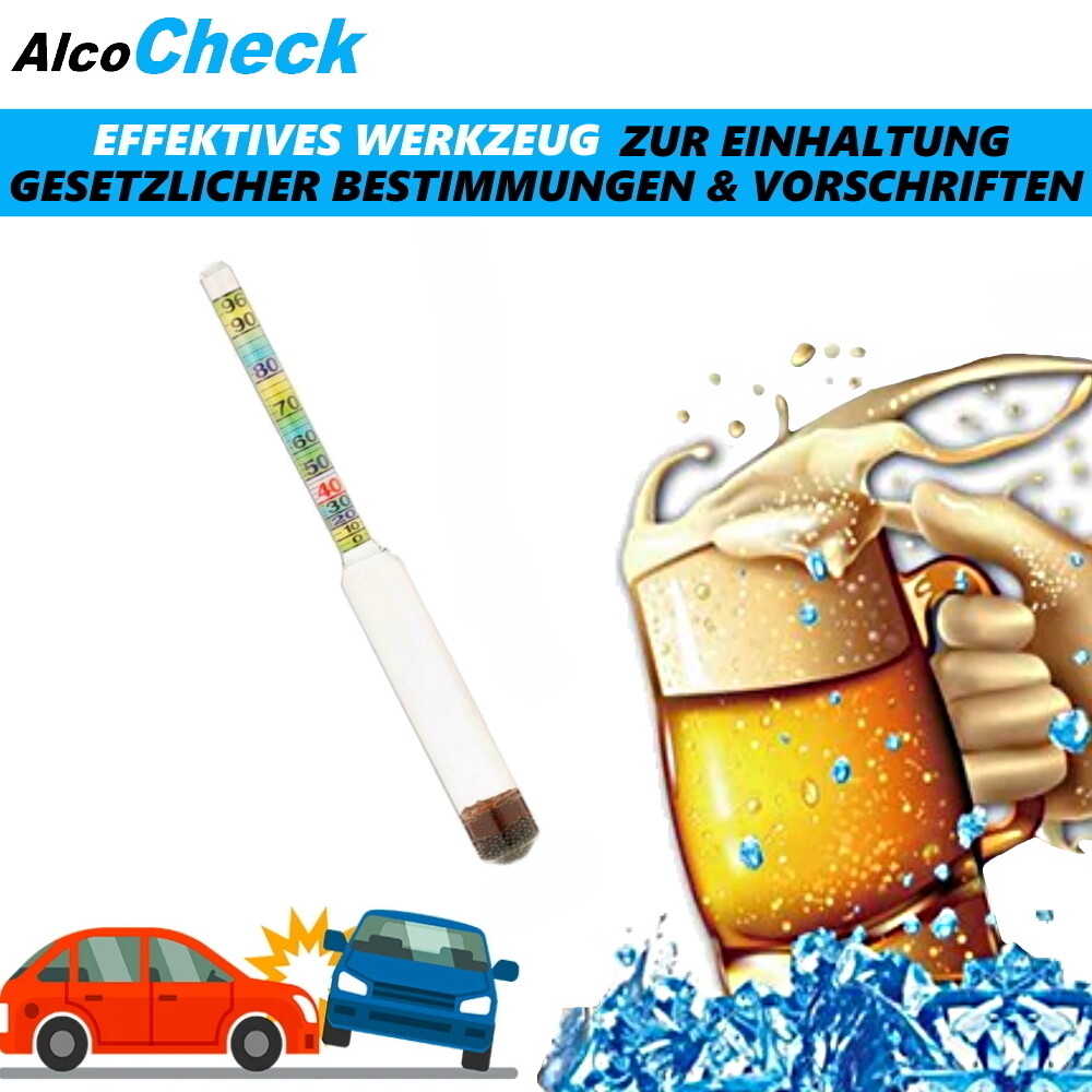 AlcoCheck Alkoholmeter Alkoholmesser Spirtometer Refraktometer ...