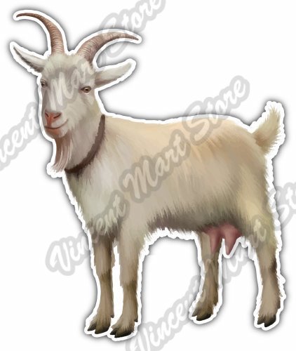 White Goat Farm Animal Farmer Milk Meat Car Bumper Vinyl Sticker Decal ...