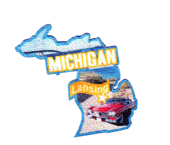 LANSING MICHIGAN Iron On Printed Patch State Shape Capitol City Great ...