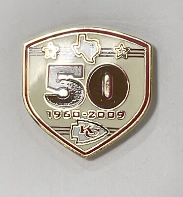 KC Kansas City Chiefs NFL Football 50 Seasons Hat Lapel Pin 1960-2009 ...