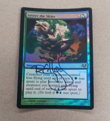 UNPLAYED SIGNED FOIL Magic MTG Eventide INVERT THE SKIES RANDY GALLEGOS ...