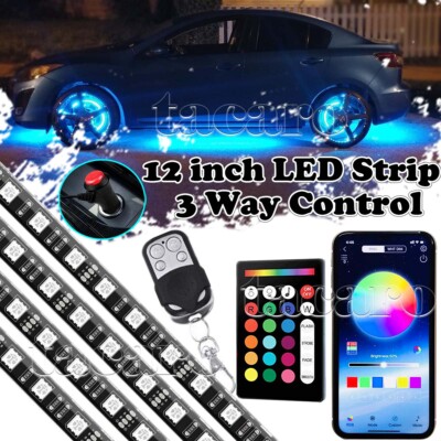 4X12" All-Color Wheel Well LED Light Kit Custom Accent Neon Strips Rim ...