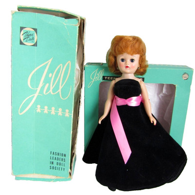 Pretty Vintage 1950s Vogue JILL Doll w/Red Hair, Box, Velvet Gown, Nice ...