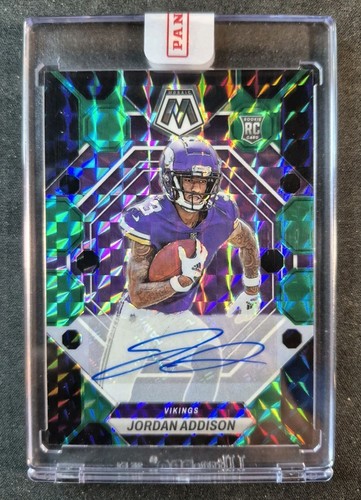 Jordan Addison Rookie Auto /25 2023 Mosaic Choice Fusion Green Black ...