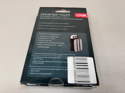 LOGIK Universal Media Streaming Box Mount NOW TV, Fire TV, Roku , Apple ...