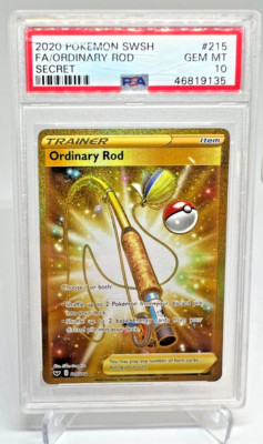 PSA 10 - 2020 Pokemon Secret ORDINARY ROD Trainer #215 (9135) | eBay