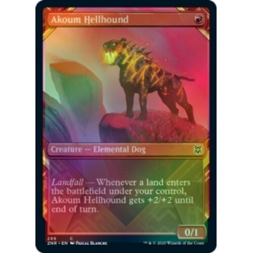 FOIL AKOUM HELLHOUND (SHOWCASE) X4 Zendikar Rising ZNR Magic MTG MINT ...