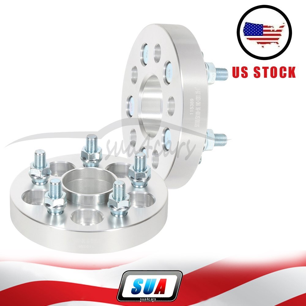 2Pc 1" 25mm Thick 5x100 12x1.25 Wheel Spacers For 1993-2014 Subaru ...