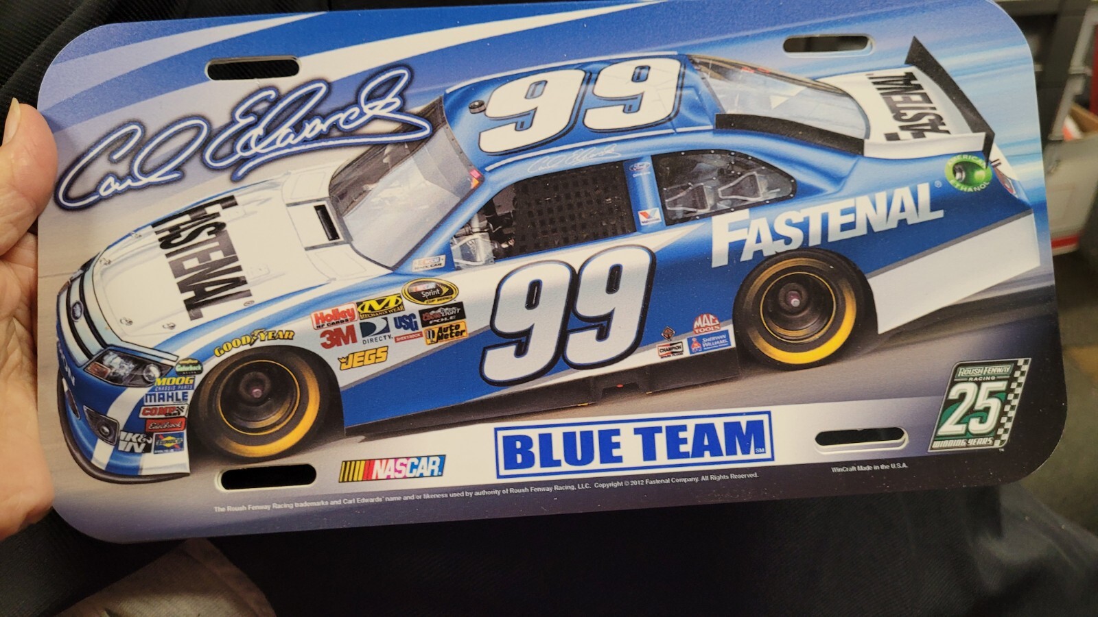 Carl Edward's #99 Fastenal Racing License Plate 2012 | eBay
