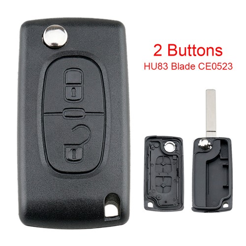 Fit for Citroen C2 C3 C4 C5 C6 Uncut Flip Folding Car Key Shell 2 ...