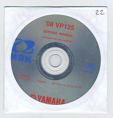 (CD22) CD MANUEL ATELIER MOTO MBK YAMAHA VP125 2008 | eBay