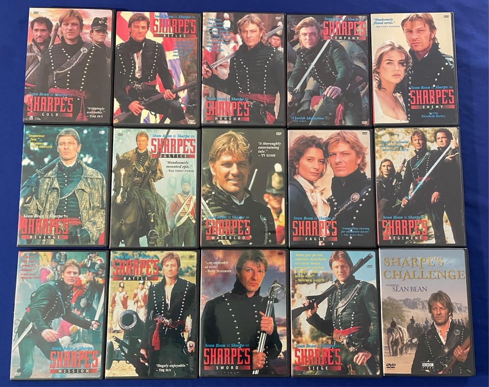 LOT-(15)OOP Sharpe's (Sean Bean) MOVIE DVD Challenge/Rifles/Sword/Siege ...