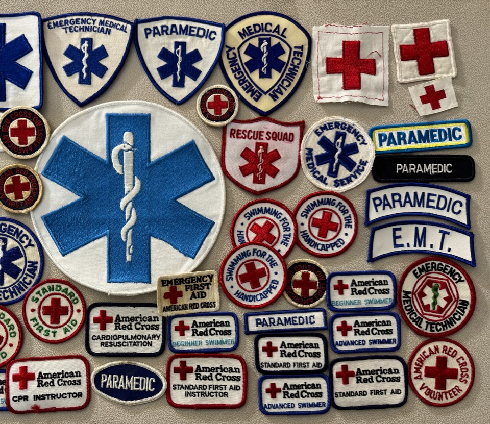 50 American Red Cross Paramedic EMS EMT Patches Collection Dealer Patch ...